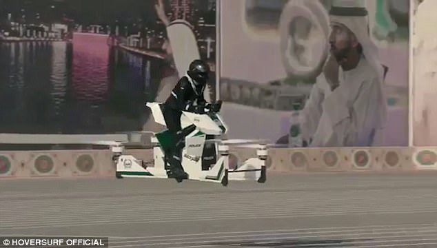 Video: Dubai Police Officer Policing On A Hoverbike - Law Officer
