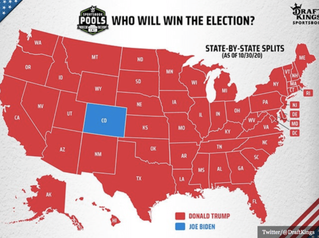 Draft Kings Election Pool shows majority of people in 49 states believe ...