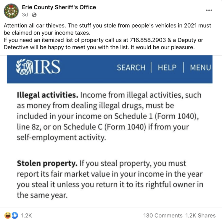 IRS says income from illegal activities must be reported on taxes – Law ...